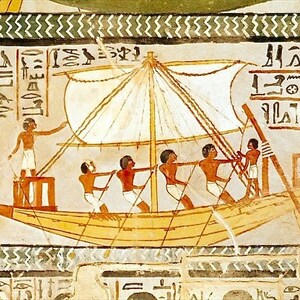 Ancient Egyptian Sailors, 10"x14" Handmade, Hand-painted Papyrus ...