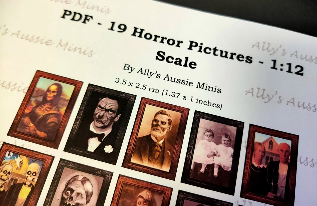 1:12 Printable PDF Horror Pictures - Etsy