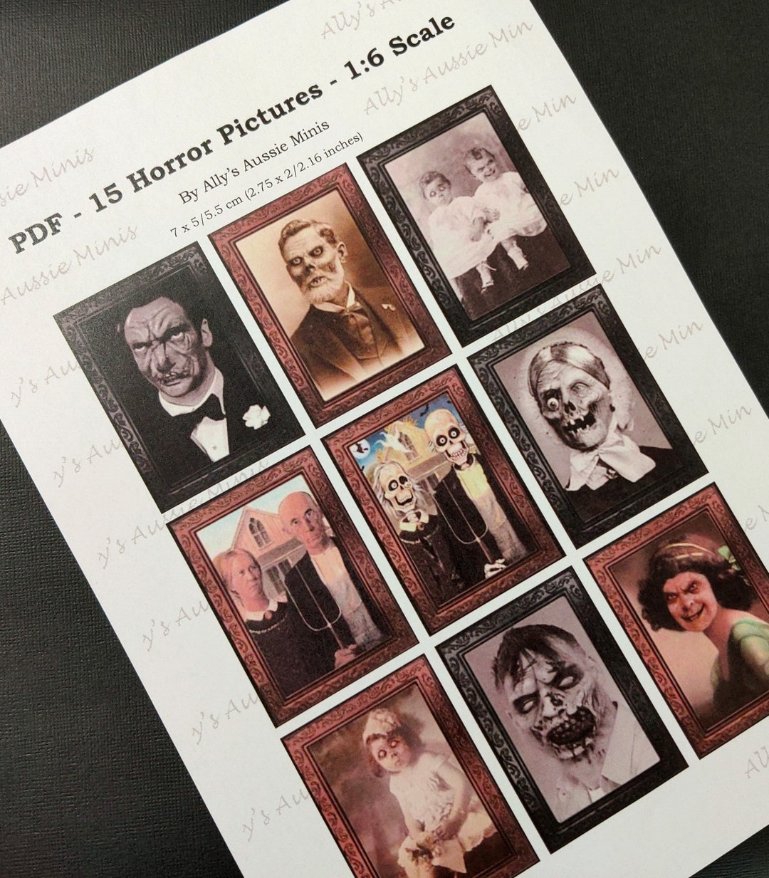 1:6 Printable PDF Horror Pictures - Etsy