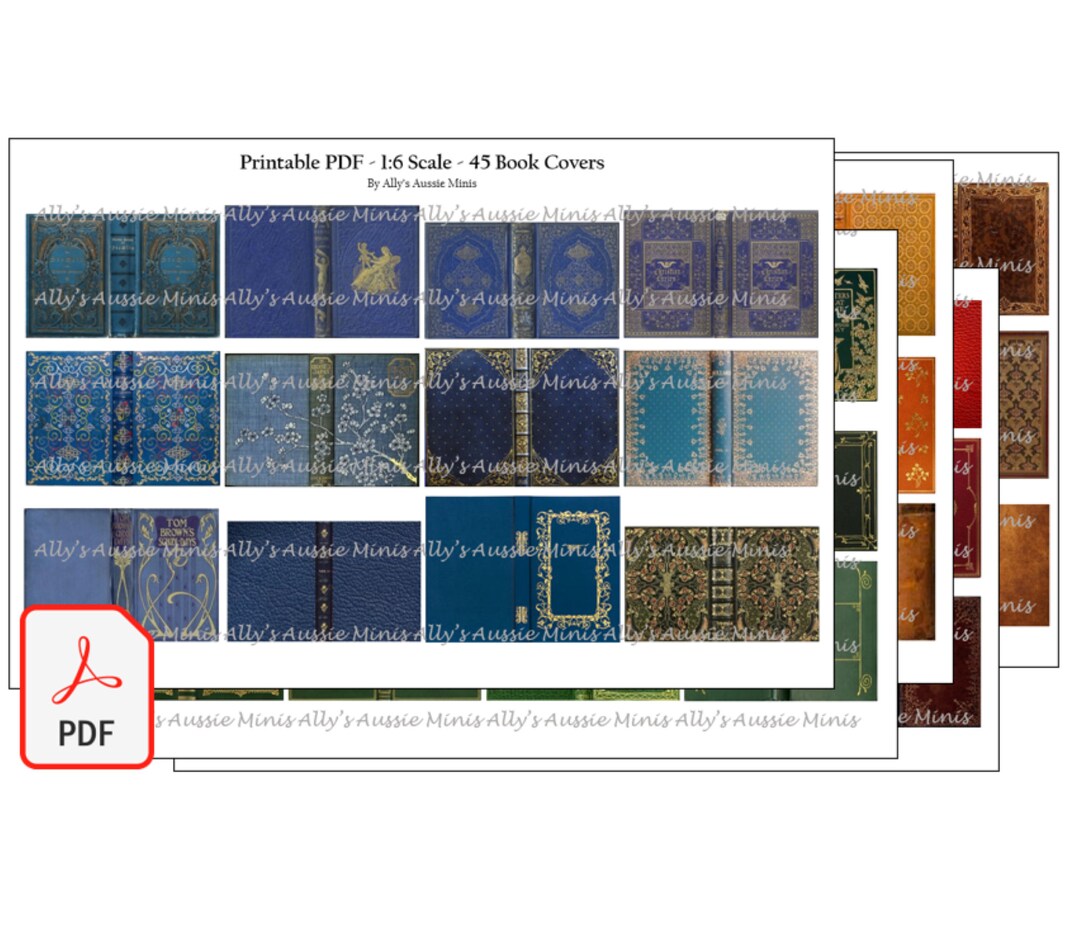 1:6 PDF 60 Printable Miniature Book Covers - Etsy