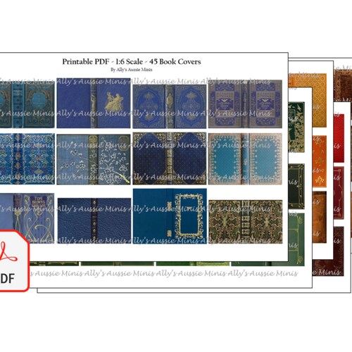 50 Printable Miniature Vintage Book Covers 1:24 50 Covers | Etsy
