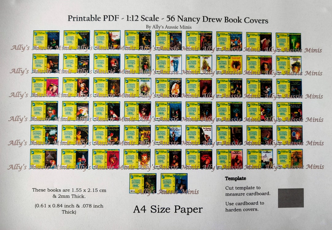 1:12 PDF 56 Nancy Drew Printable Miniature Books - Etsy