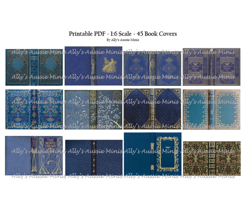 1:6 PDF 60 Printable Miniature Book Covers | Etsy