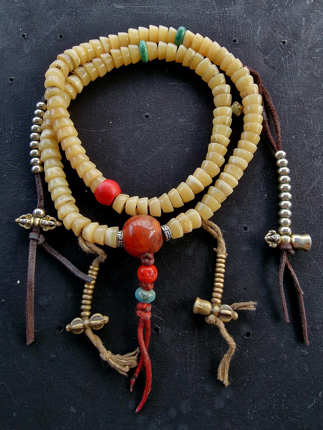 Kapala Mala, Tibetan Antique Prayer Beads, Bodhi Mala 108, Dzi Beads ...