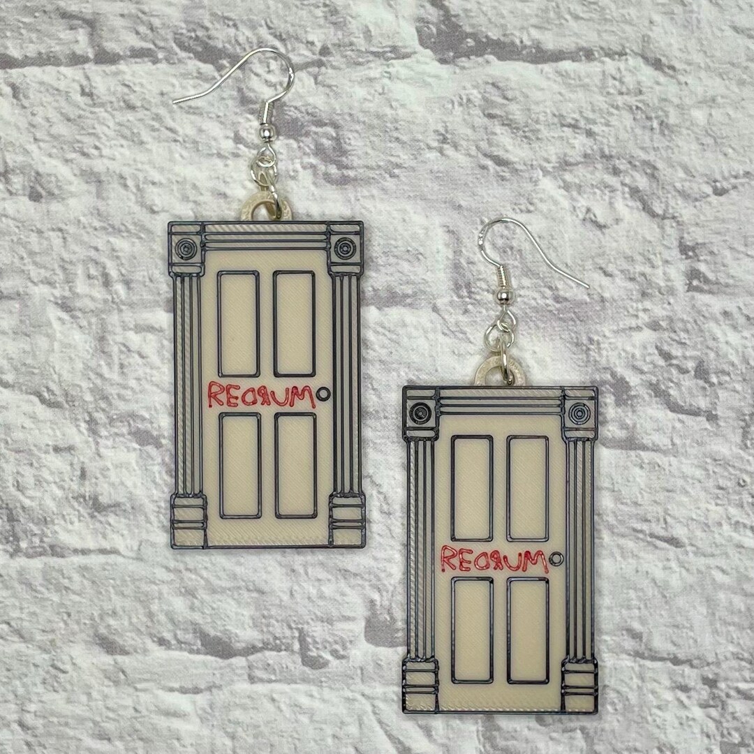 Redrum Door Horror Statement Earrings or Keychain 3D Printed - Etsy
