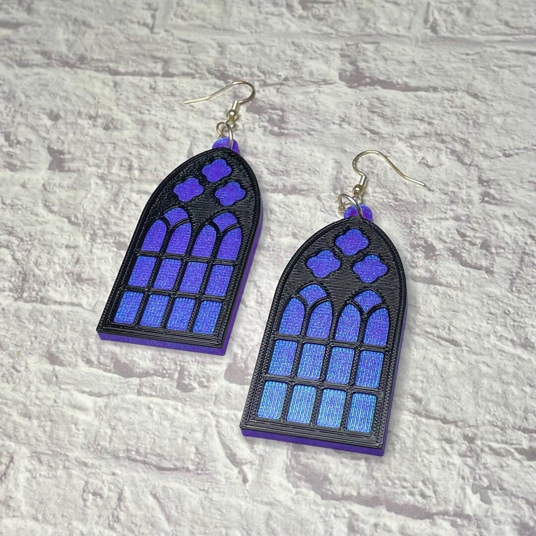 Cathedral Window Earrings / Statement Earrings / 3D Printed - Etsy