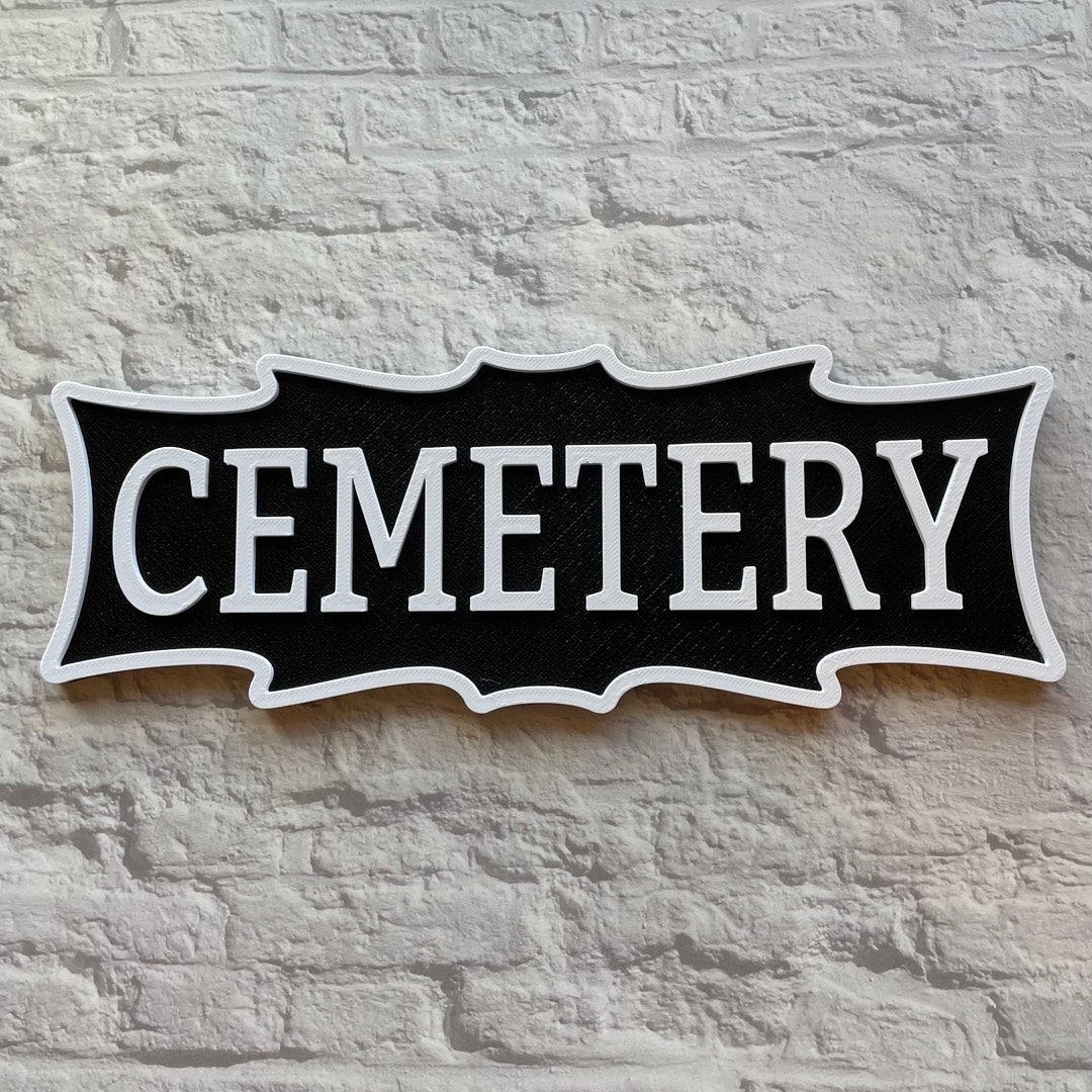 Cemetery Sign Wall Hanging Home Decor 3D Printed - Etsy