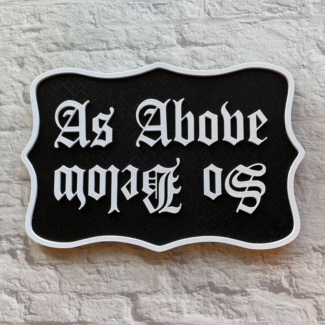 As Above so Below Sign Wall Hanging / Goth Decor / 3D Printed - Etsy