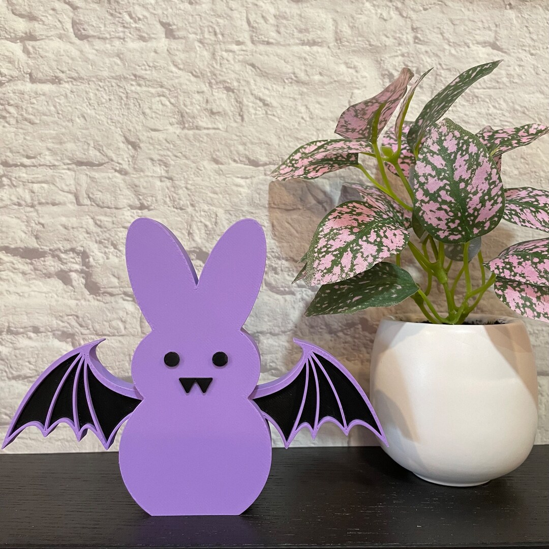 Creepy Peeps Bat Bunny Shelf Sitter / Easterween Decor / 3D Printed - Etsy