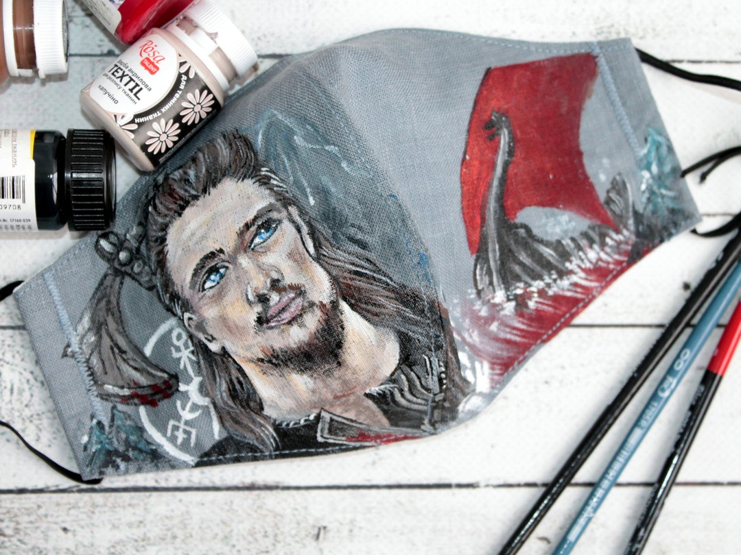 Hand Painted Viking Face Mask Washable Linen Viking Boat Mask CUSTOM - Etsy