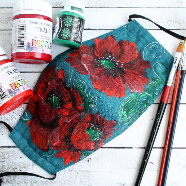 Poppy Face Mask - Etsy