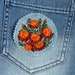 Hand Painted Marigold Patch Denim Patches Floral Upcycled Jeans for ...