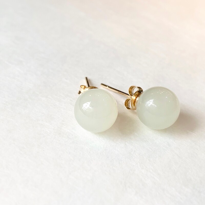 White Jade Earrings - Etsy