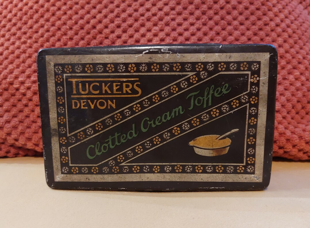 Antique Clotted Cream Toffee Tin From Tuckers and Sons Ltd Totnes Devon ...
