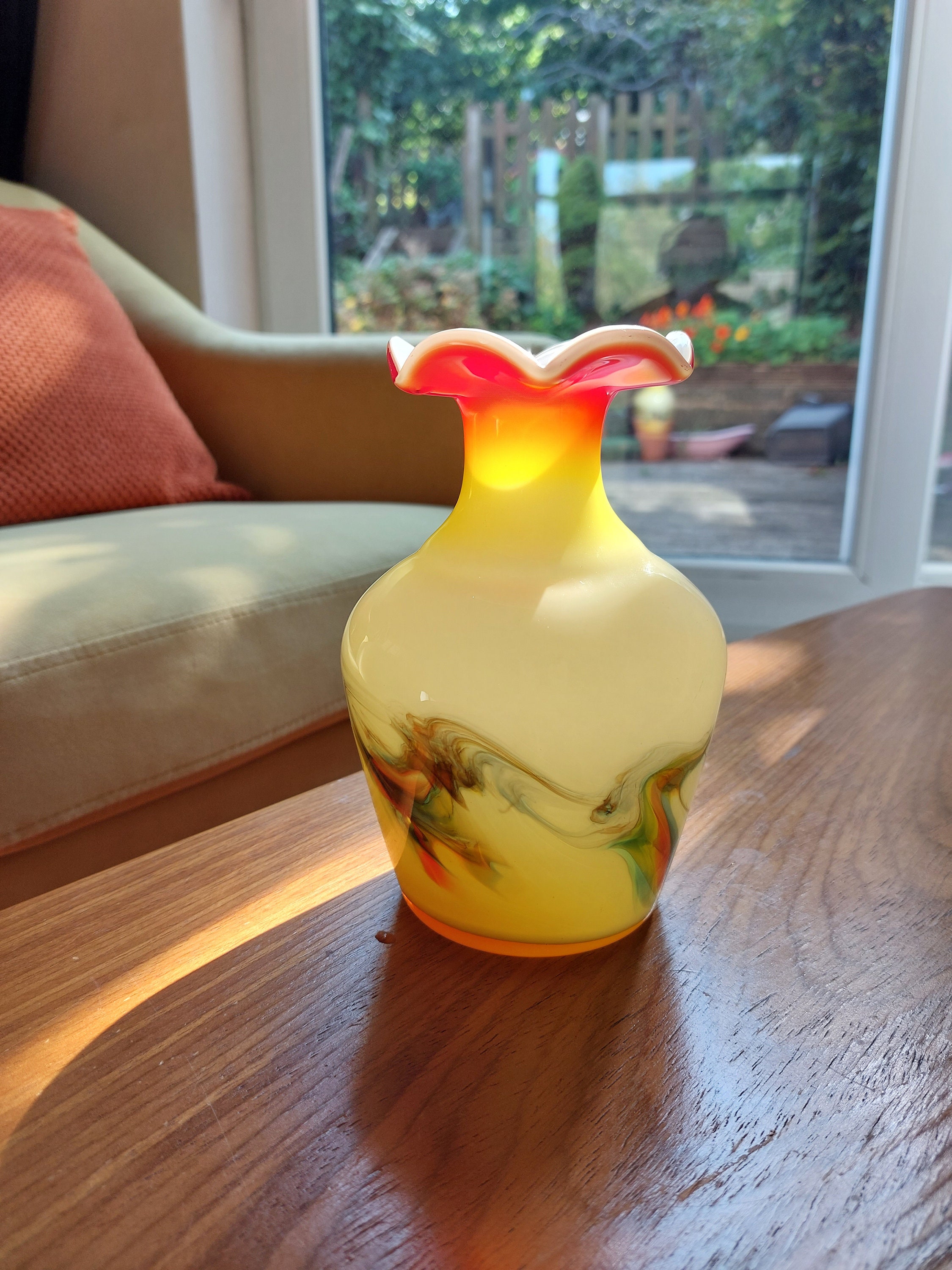 Mid-century Dalian Art Glass Vase. Vintage Glassware - Etsy
