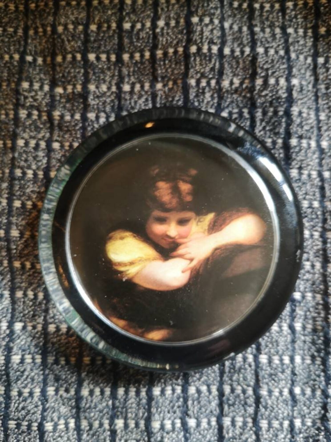 Vintage Nigel Pain Paperweight Featuring Art Painting Miniature of the ...