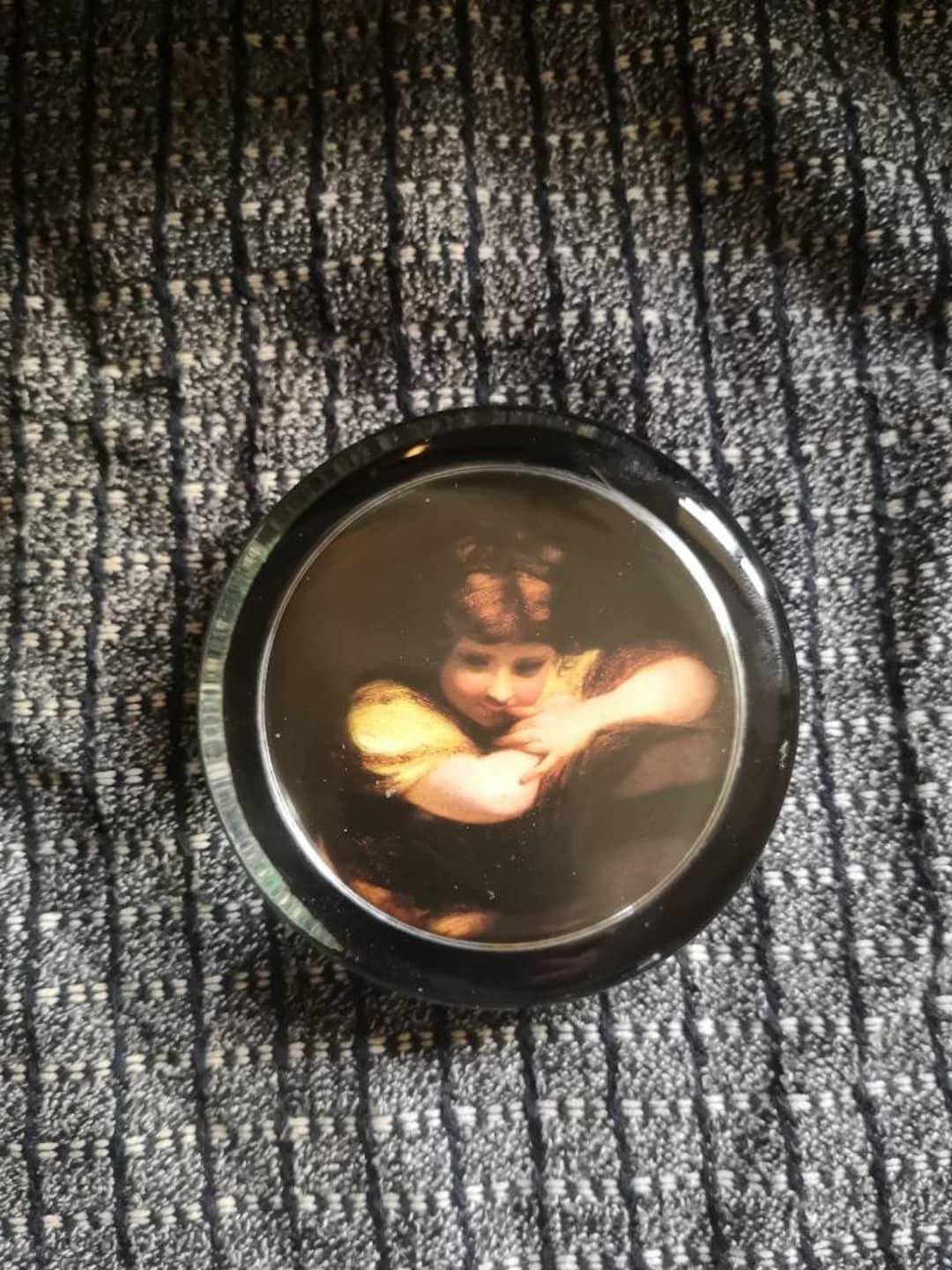 Vintage Nigel Pain Paperweight Featuring Art Painting Miniature of the ...
