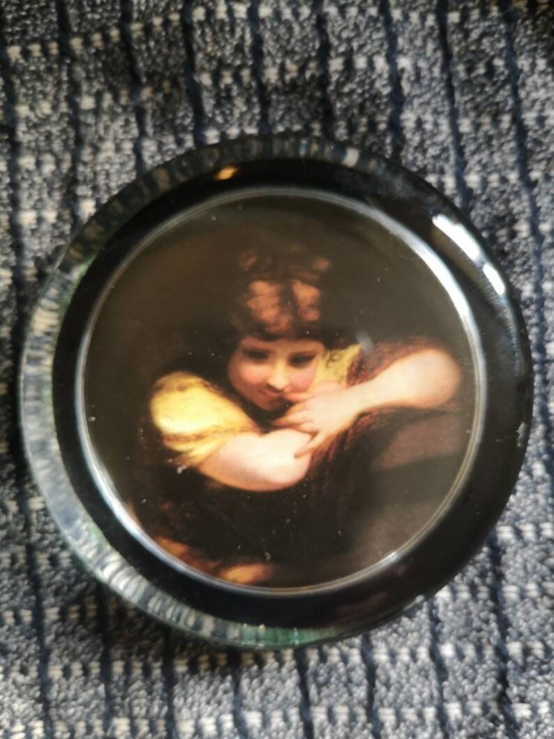 Vintage Nigel Pain Paperweight Featuring Art Painting Miniature of the ...