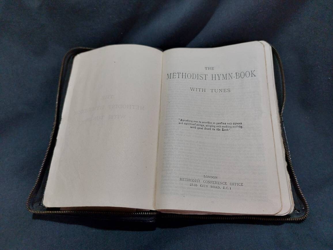 Vintage Methodist Hymn and Tunes Book. Vintage Zip Leather Bound ...