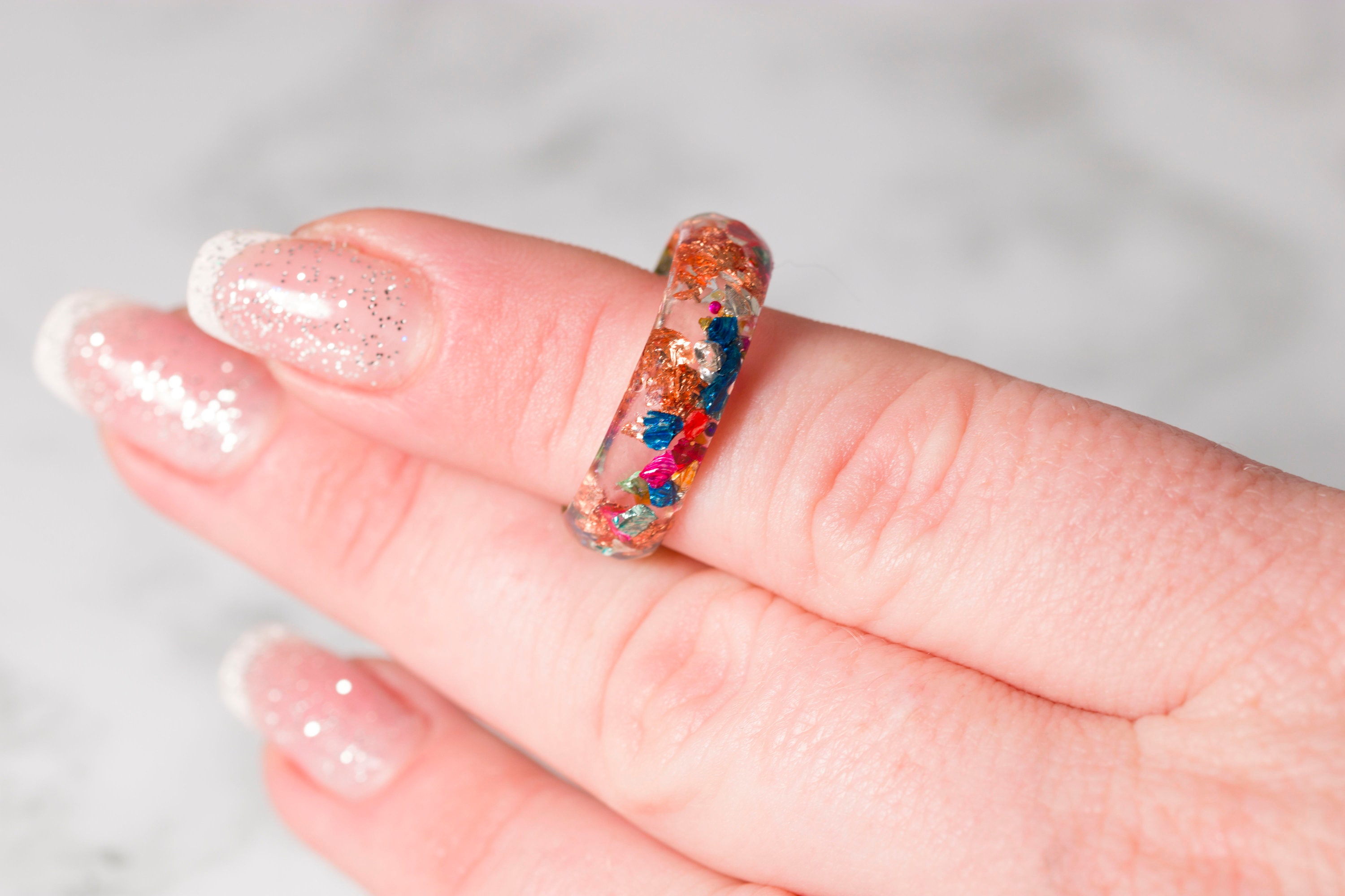 Resin Rings Resin Woman Rings Romantic Ring Stacking Ring | Etsy