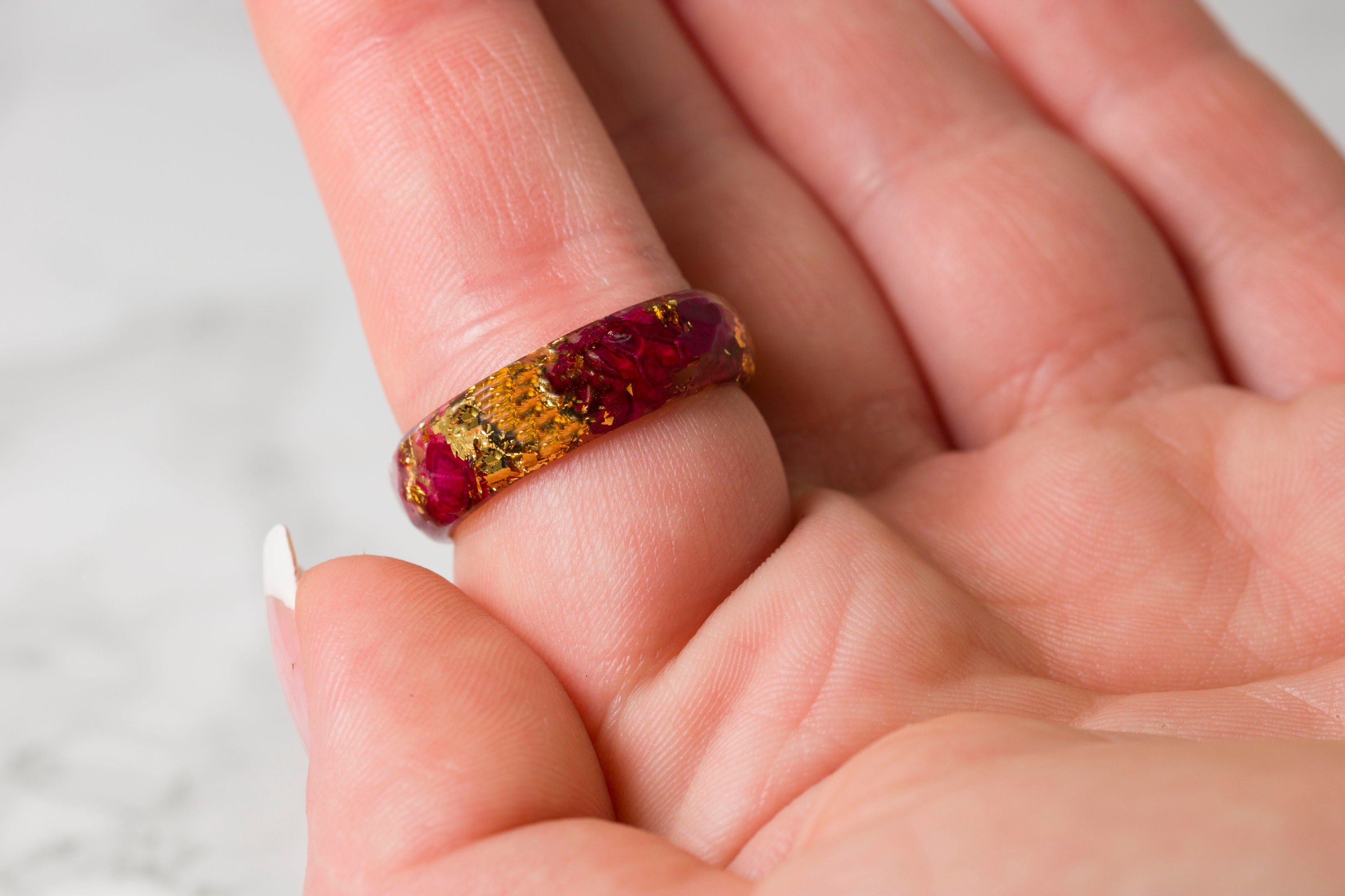 Resin Ring With Real Flower Pressed Flower Ring Ring | Etsy