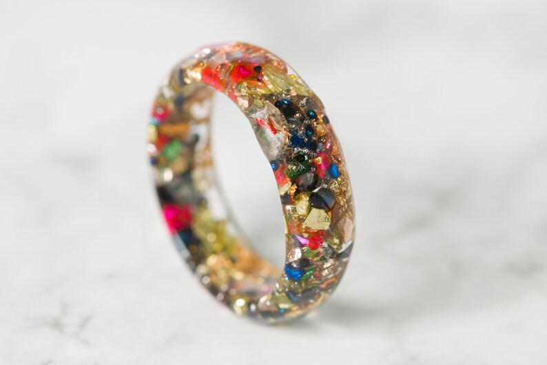 Resin Engagement Ring Resin Wedding Ring Resin Band Ring | Etsy