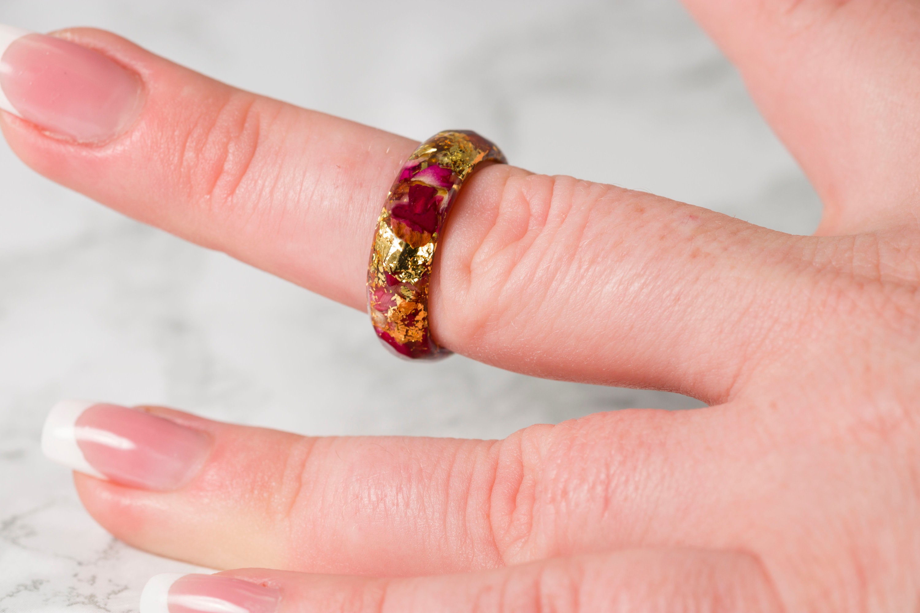 Resin Ring With Real Flower Pressed Flower Ring Ring | Etsy