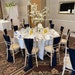 Navy Blue Chiffon Chair Drapes With Silver Ring for Hire. - Etsy UK