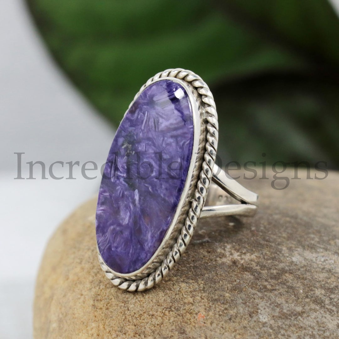 CHAROITE RING Charoite Charoite Jewelry Purple Charoite - Etsy