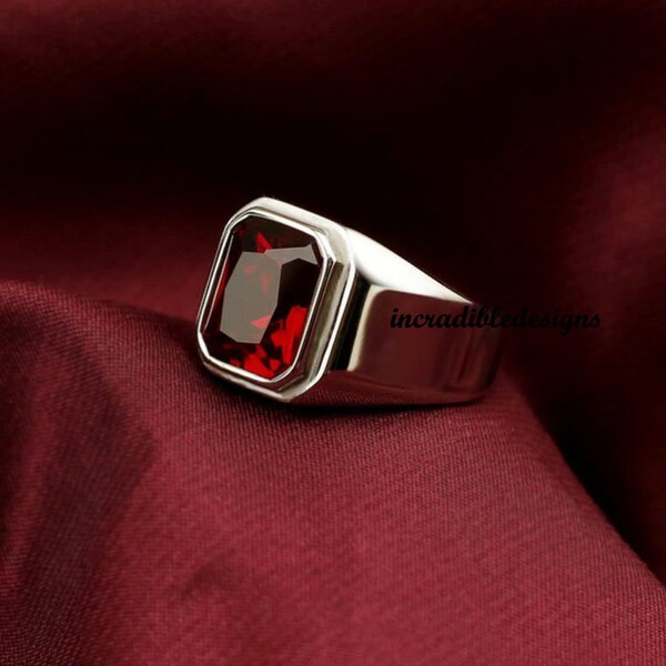 Mens Garnet Ring - Etsy