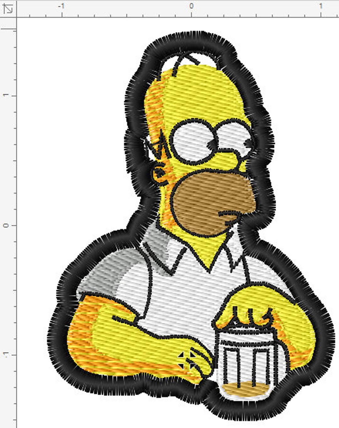 Homer Simpson Embroidery Digital File - Etsy