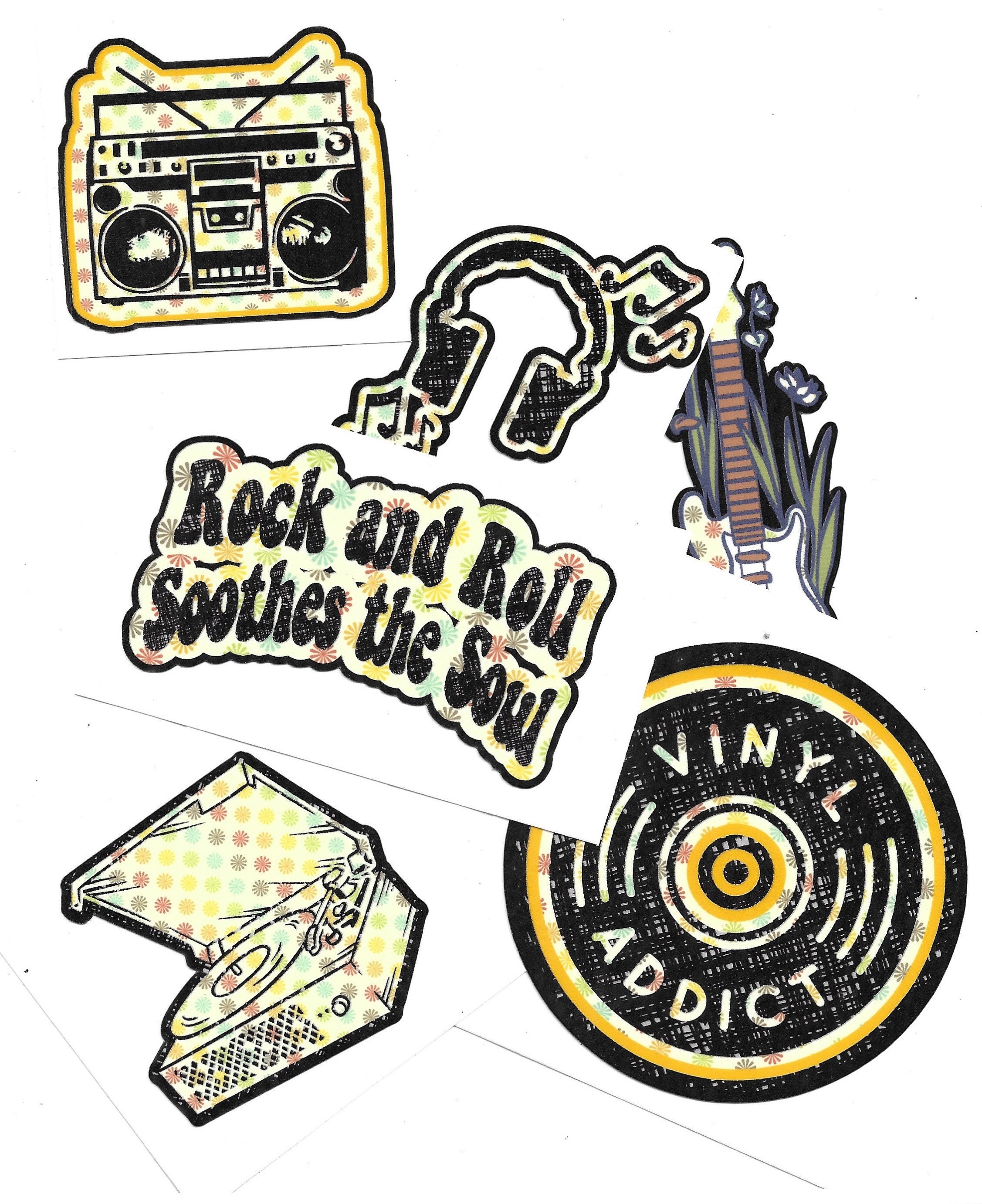 Rock and Roll Sticker Pack Vinyl Lover Sticker Pack Music | Etsy