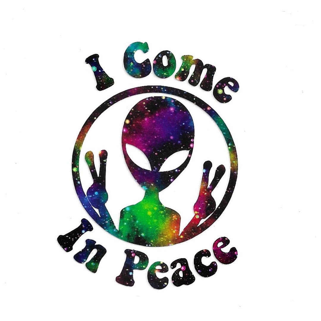 Peace Alien Decal, Peace Alien, Alien Decal, I Come in Peace, Peace ...