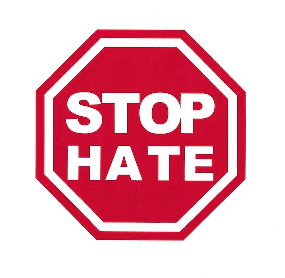 STOP HATE Decal Stop Hate Sticker Stop Hate Stuff Love - Etsy
