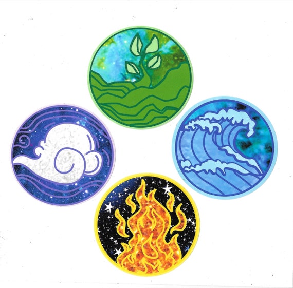 Four Elements sticker pack Elements sticker pack Wicca | Etsy