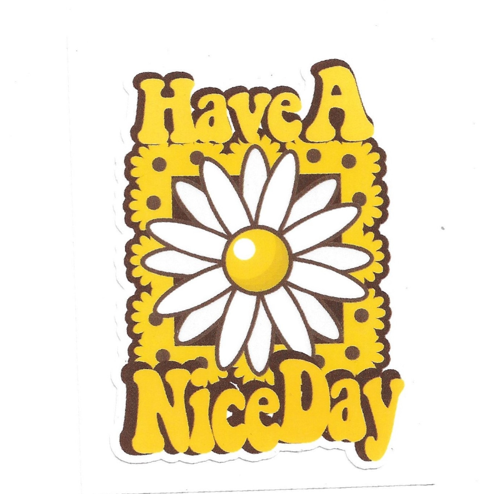 Have a Nice Day Daisy Sticker: Retro Hippie Laminated Decal - Etsy