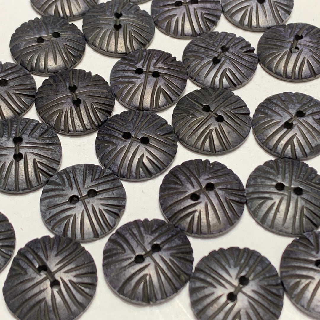 20 Pieces Natural Bone Buttons, Hand Carved Buttons, 2 Hole Buttons ...