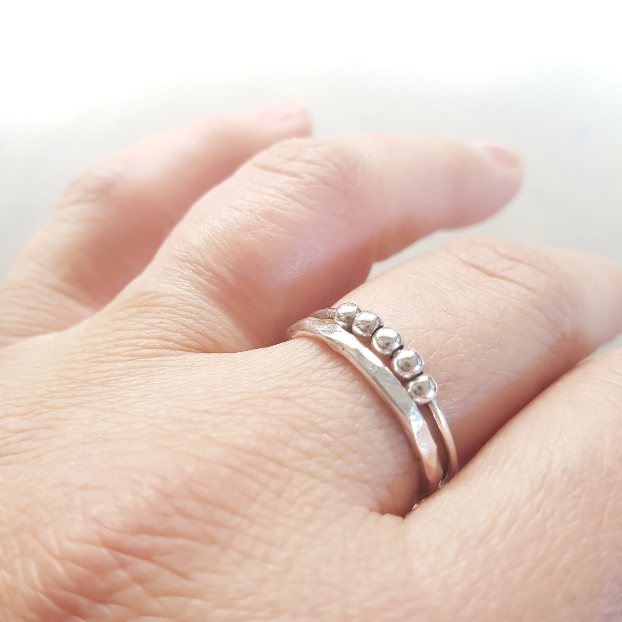 Sterling Silver Rings Set Dainty Ring Set Minimalistische - Etsy Nederland