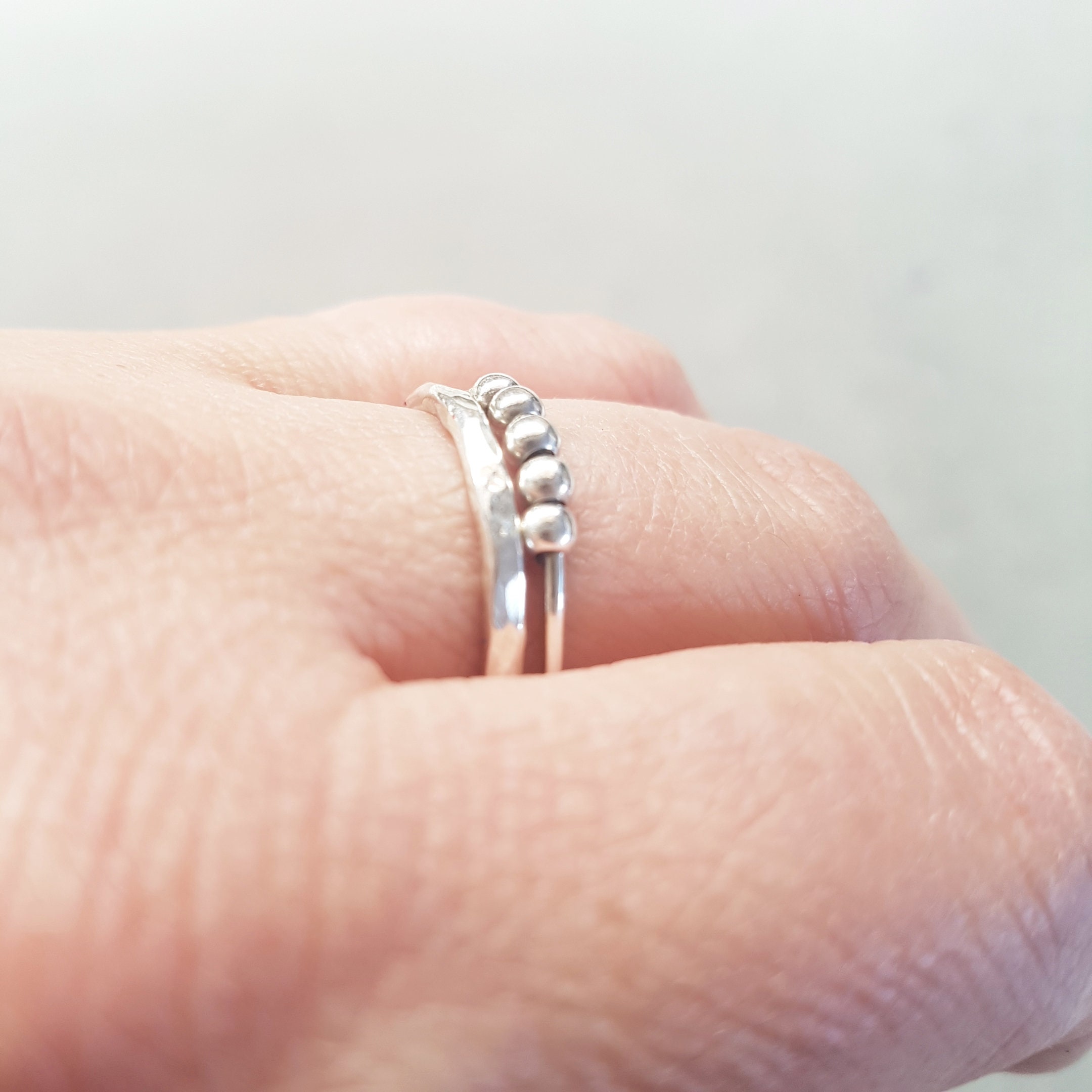 Sterling Silver Rings Set Dainty Ring Set Minimalistische - Etsy Nederland