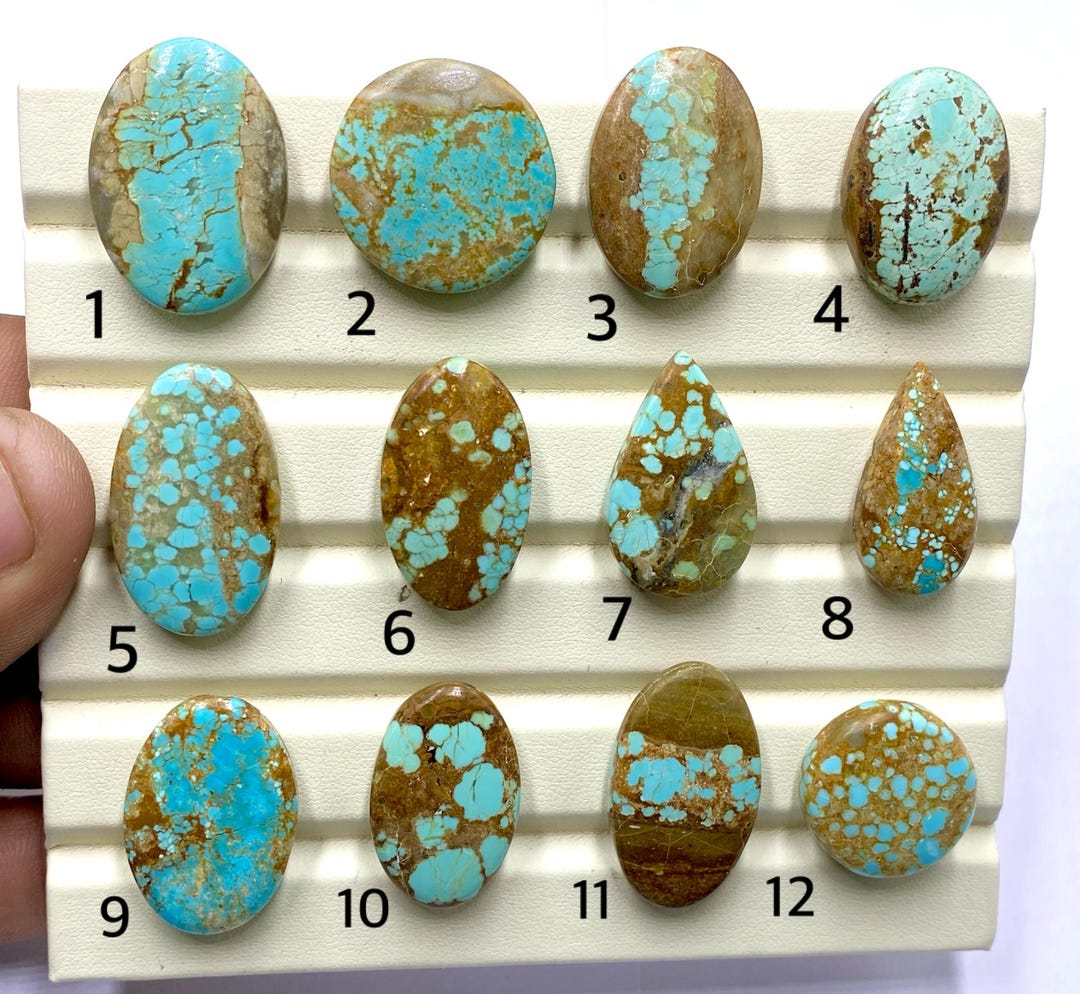 100% Natural 8 Number Turquoise Cabochon, Eight Number Mine Turquoise ...
