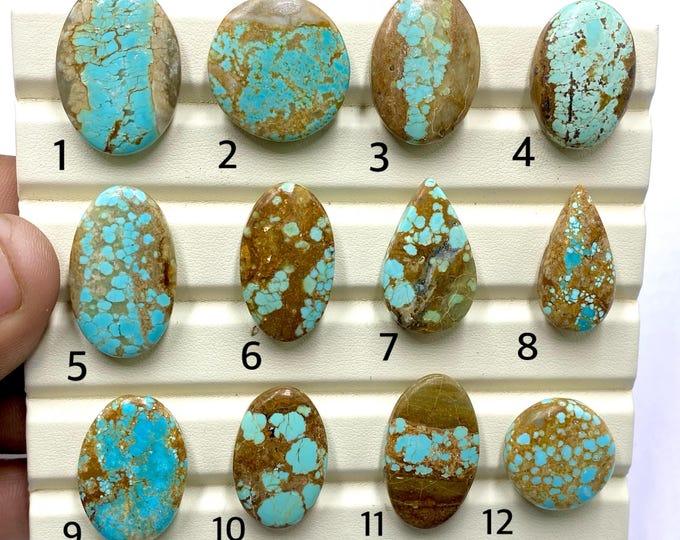 100% Natural 8 Number Turquoise Cabochon, Eight Number Mine Turquoise ...