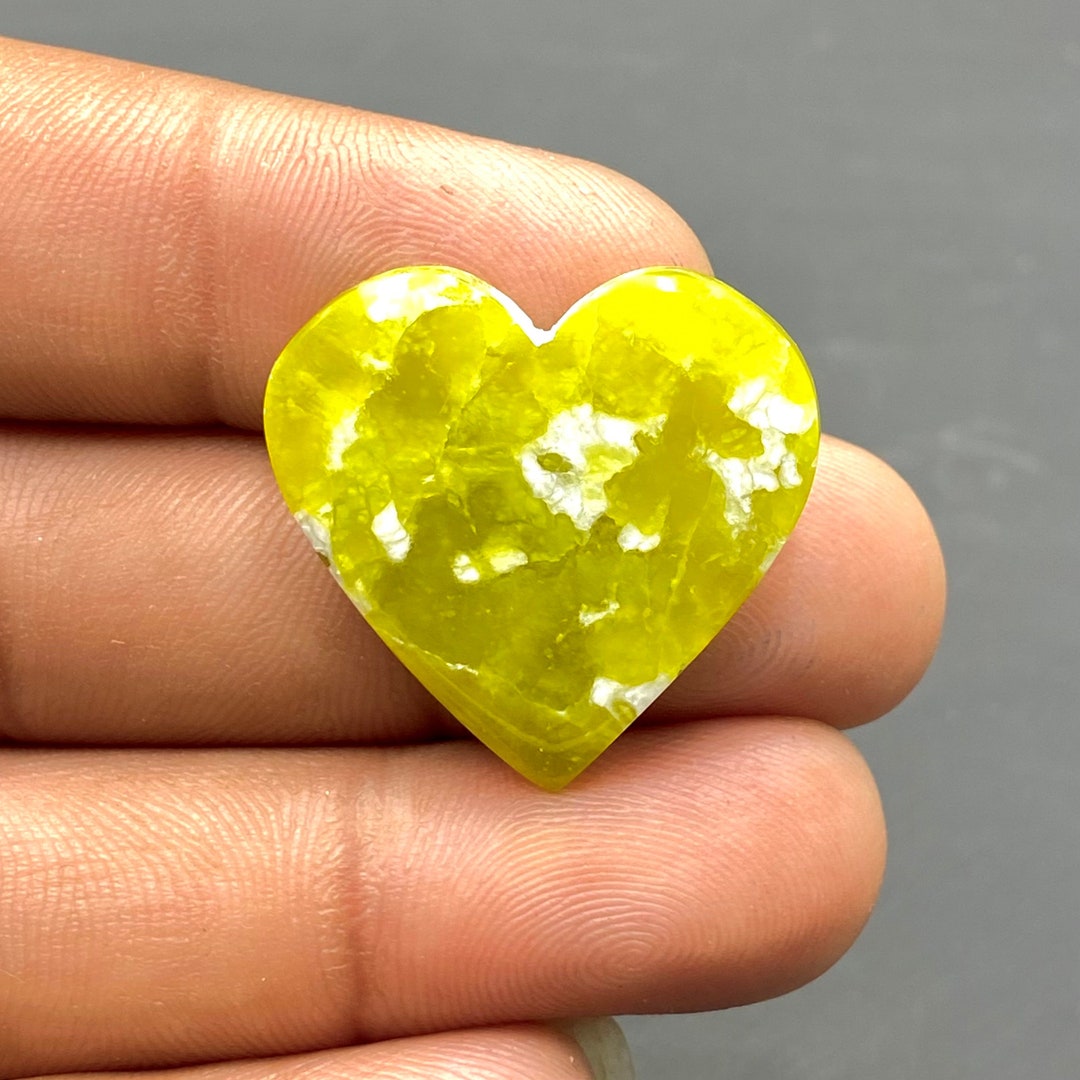 Beautiful Lizardite Cabochon, Heart Shape Gemstone, Natural Lizardite Gemstone, Handmade ...