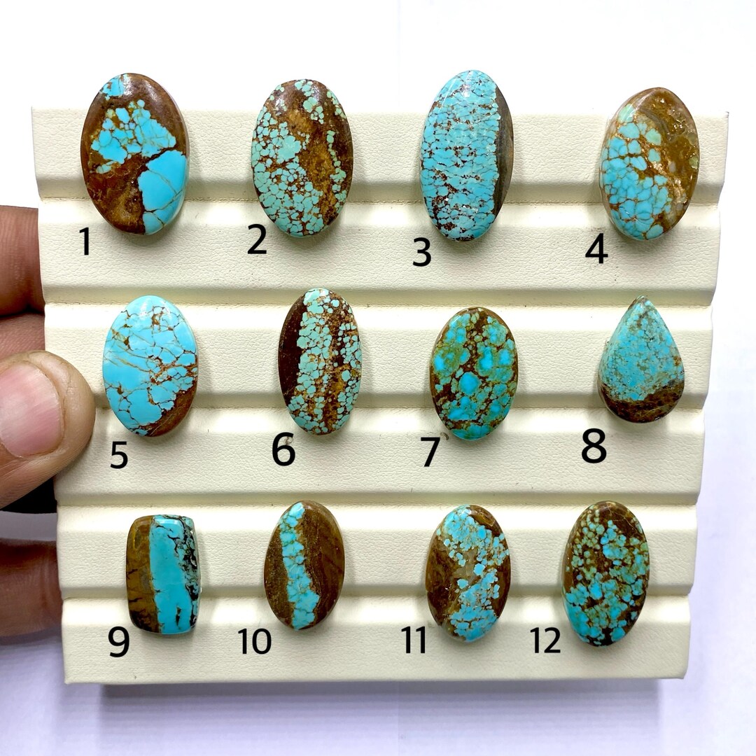 100% Natural 8 Number Turquoise Cabochon, Eight Number Mine Turquoise ...
