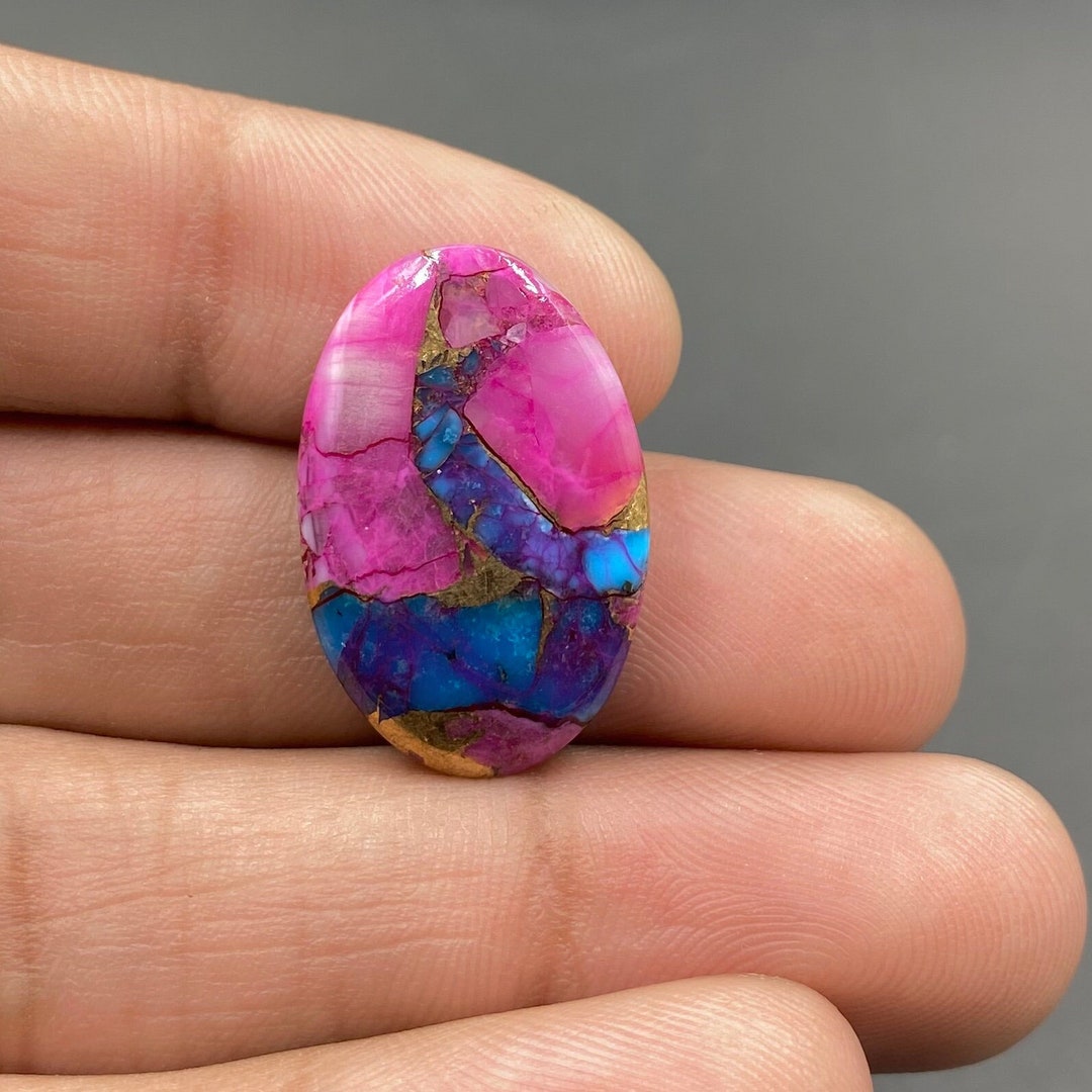 Pink Purple Dahlia Copper Turquoise Gemstone, American Turquoise ...