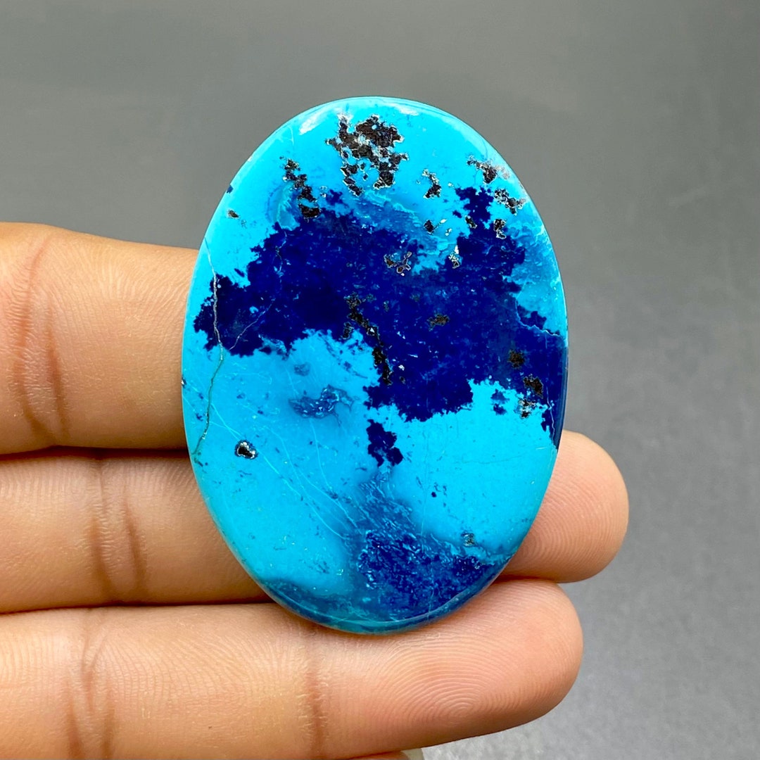 Rare High Quality With Unique Pattern Shattuckite Cabochon, Shattuckite With Azurite Gemstone ...