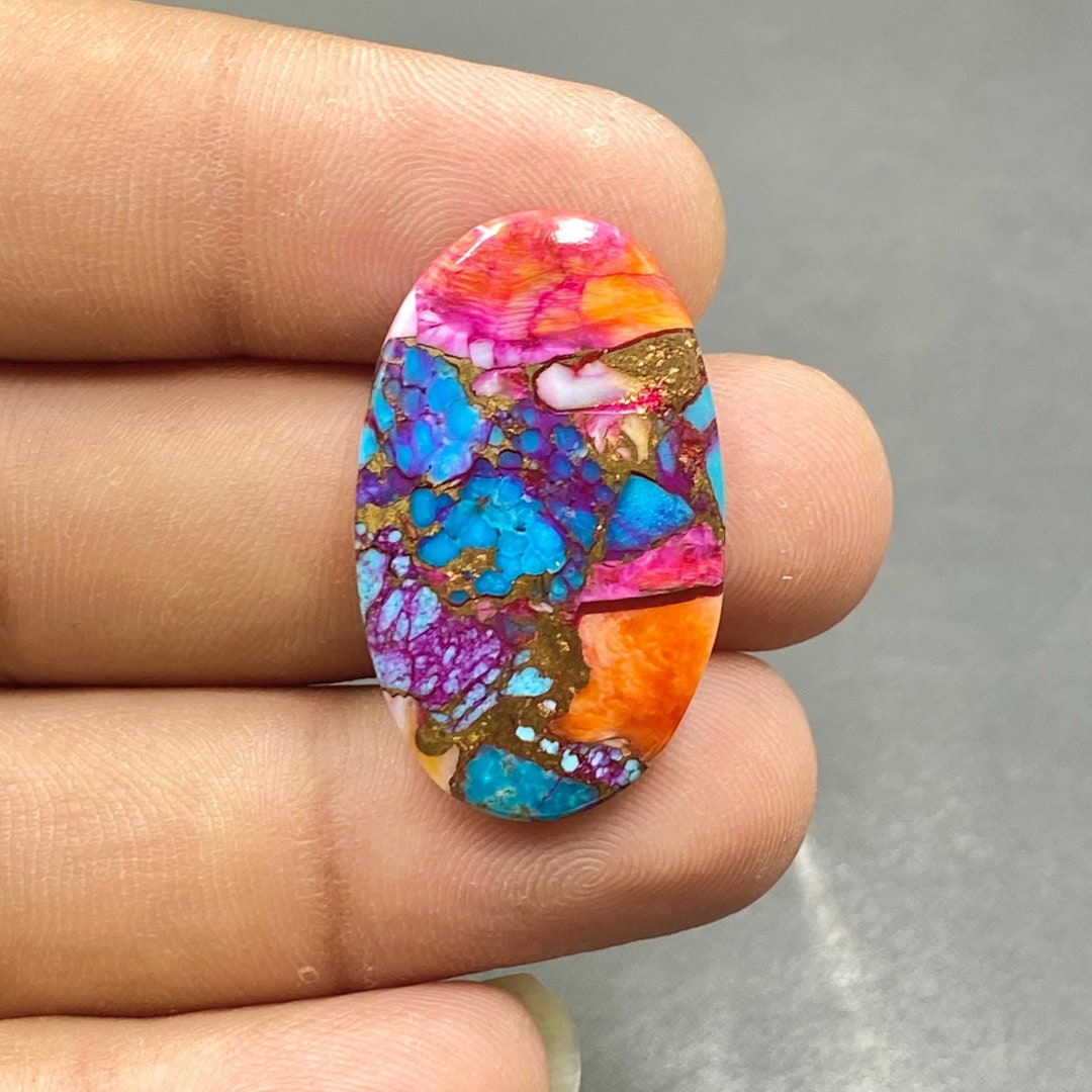 Pink Spiny Oyster Turquoise Cabochon, Arizona Spiny Oyster Turquoise ...