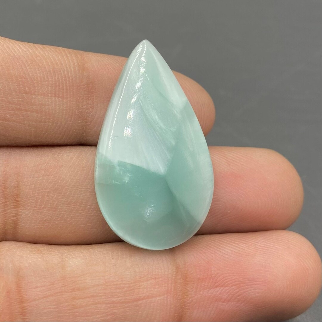 Natural Hemimorphite Cabochon, Designer Hemimorphite Gemstone, Pear Shape Gemstone, Polished ...