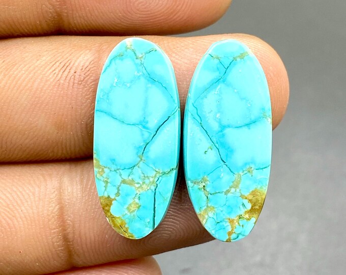 Number 8 Turquoise Cabochon Pair, Arizona Number Eight Turquoise ...