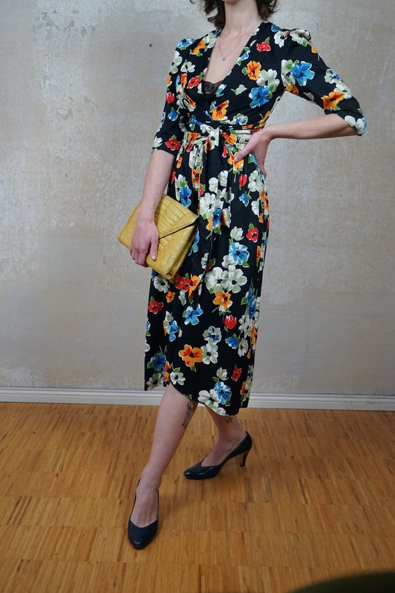 Vintage 70s 80s MISS BRITT Midi Dress Size 34/XS Black | Etsy