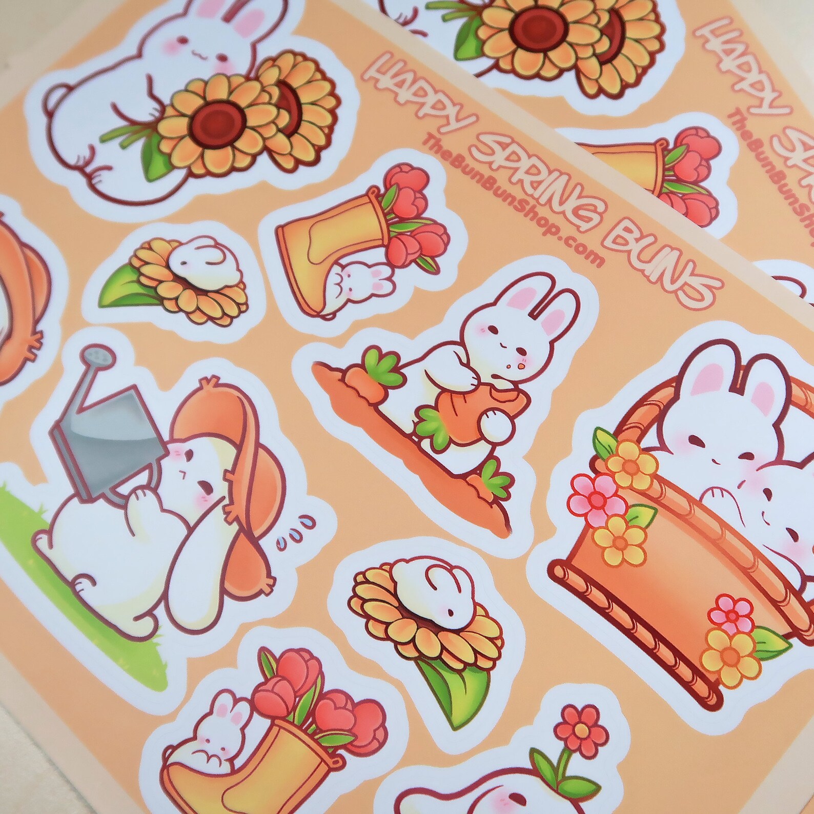 Happy Spring Buns Sticker Sheet by Thebunbunshop - Etsy